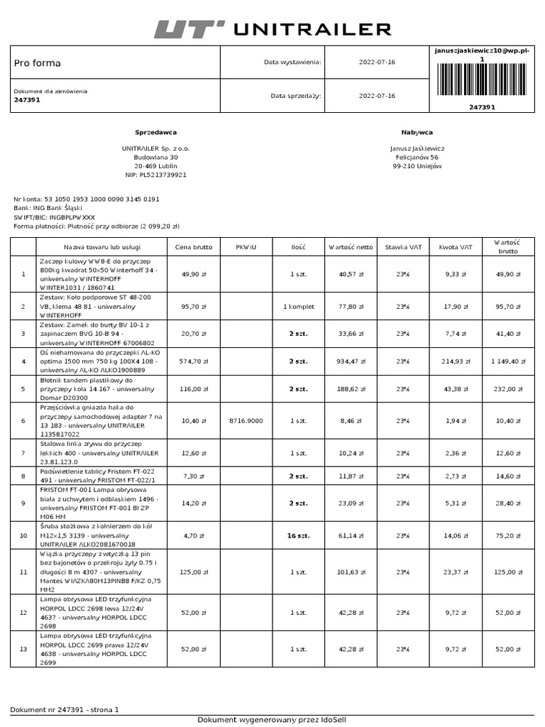 Pro Forma NR 247391 | PDF