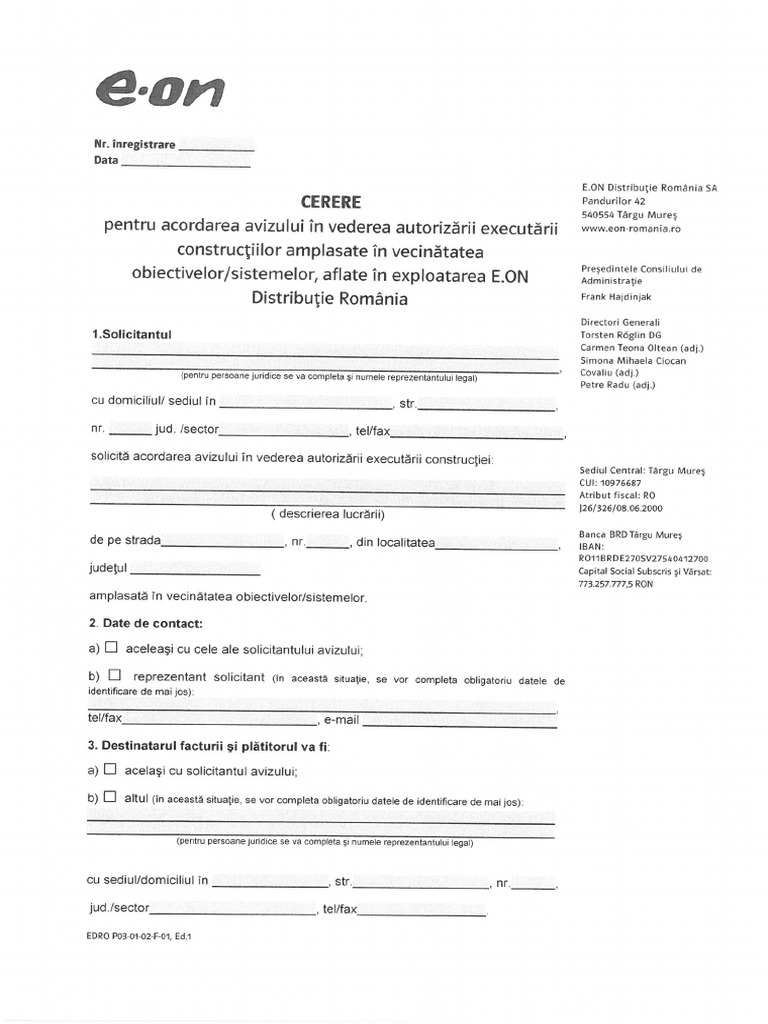 Cerere Aviz Eon | PDF