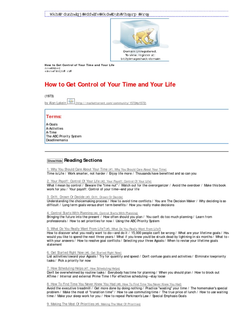 Master Your Time, Master Your Life | PDF