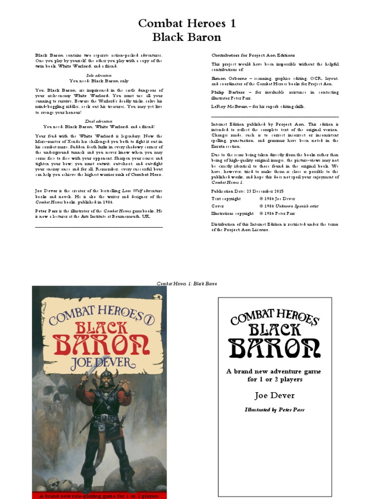 Combat Heroes 1 Black Baron | PDF | Bow And Arrow