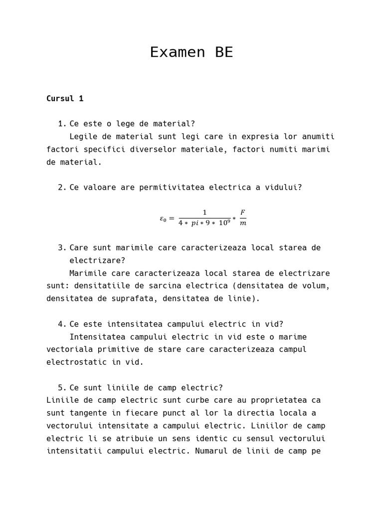 Cerinte Electrotehnica | PDF