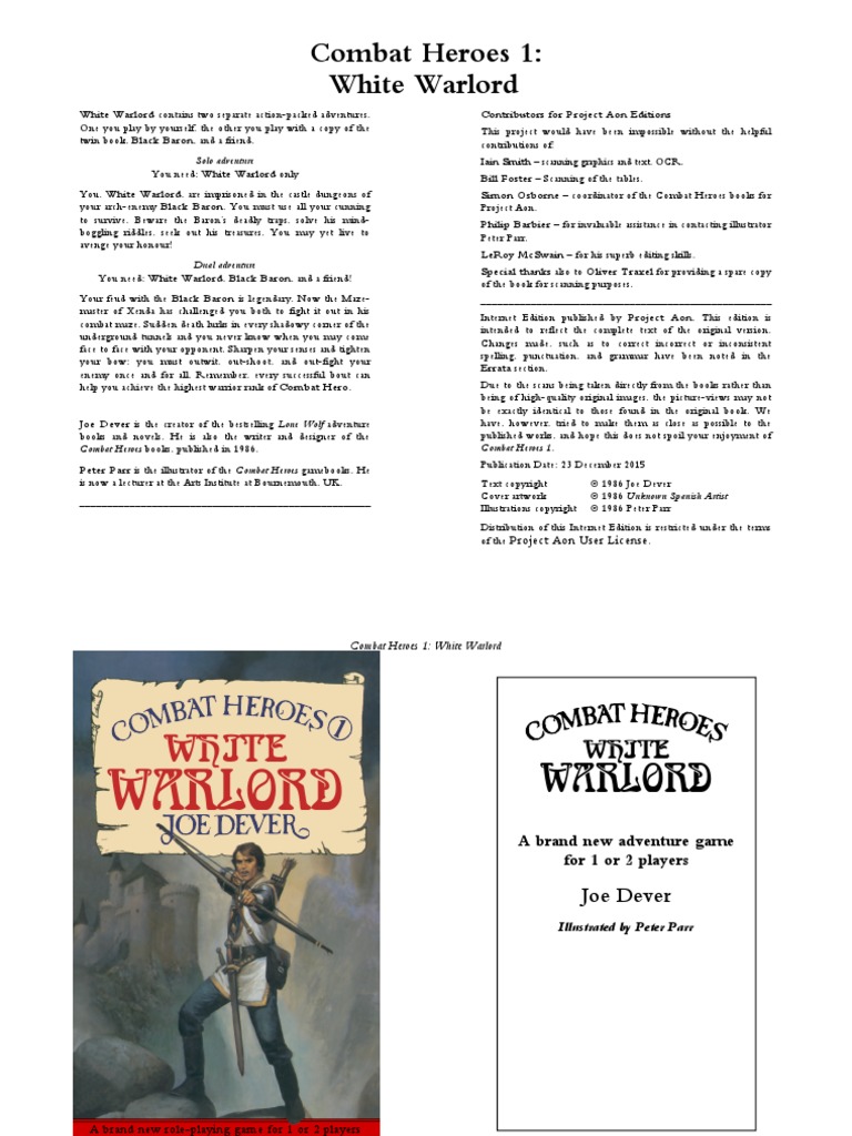 Combat Heroes 1 White Warlord | PDF