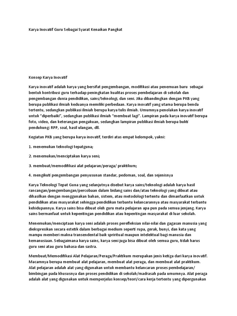 Karya Inovatif Guru | PDF | Karier & Perkembangan | Ilmu Sosial