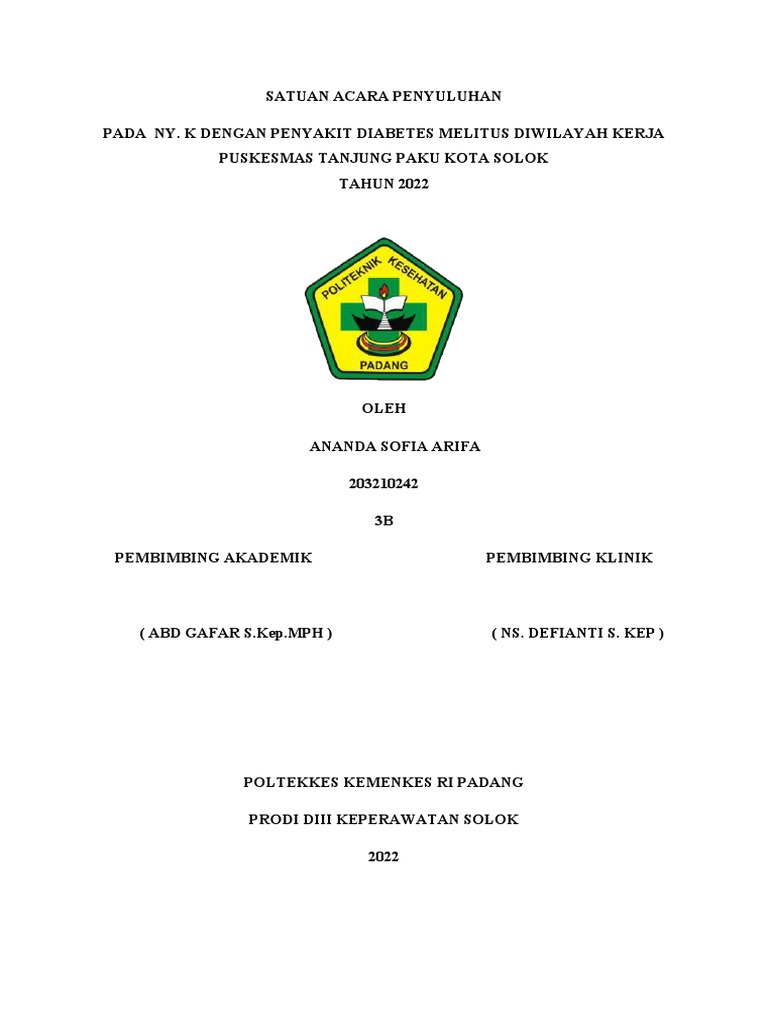 Sap 2 Gerontik Ananda Sofia Arifa | PDF