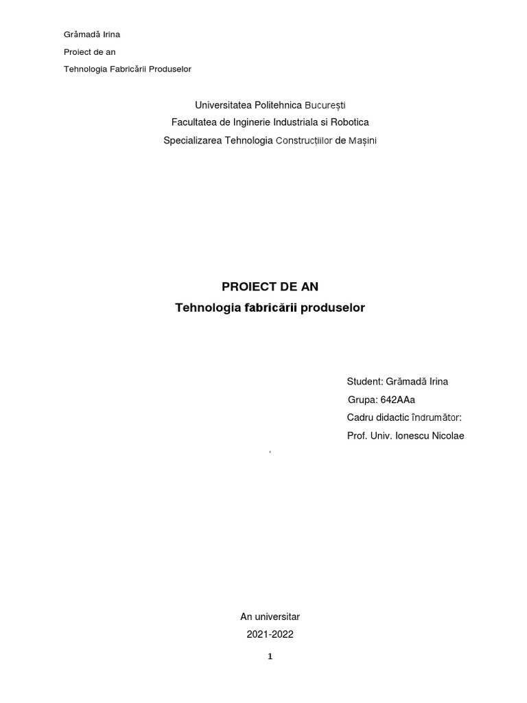 Model Proiect 2 | PDF