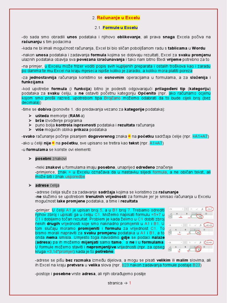 Excel 2019 - 2. Dio - Kompletno - 1CP, 1PVO | PDF