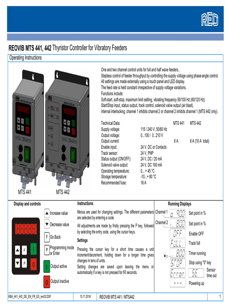 Reovib Mts 441 442 Manual | PDF