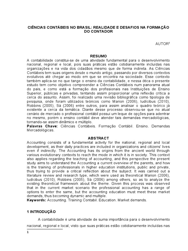TCC Final - Ciências Contábeis | PDF | Contabilidade | Brasil