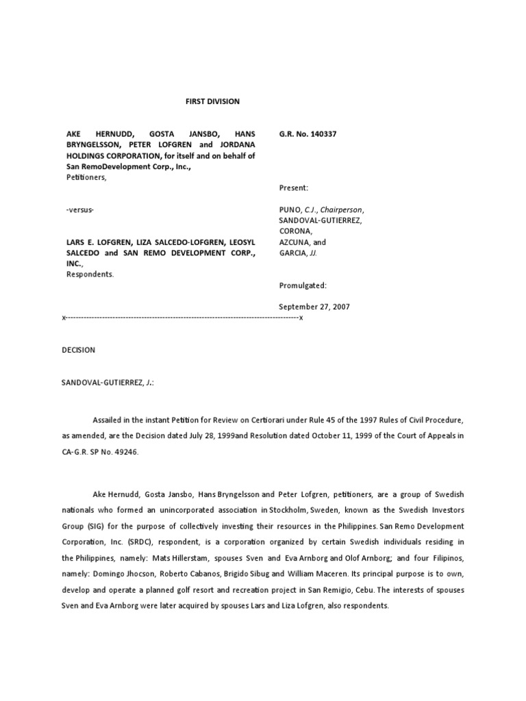Ake Hernud Et - Al vs. Lars Lofgren - Full Text | PDF | Lawsuit | Complaint