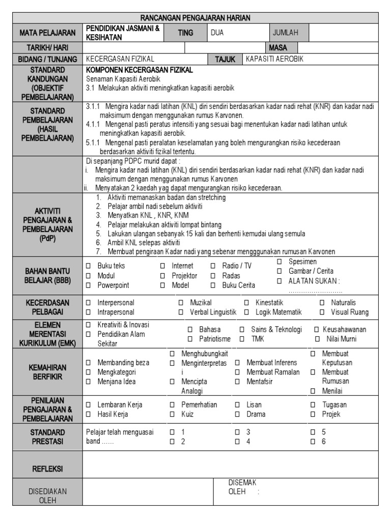 RPH PJK T2 KSSM (37 Minggu) | PDF
