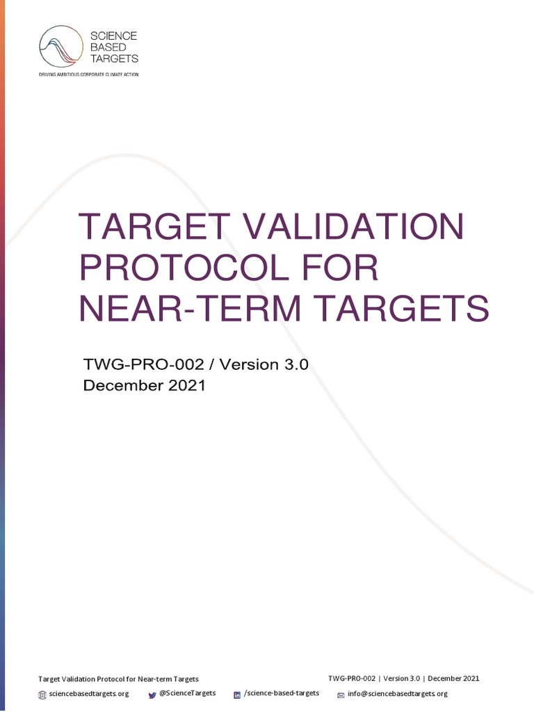 Target Validation Protocol | PDF | Biomass | Greenhouse Gas