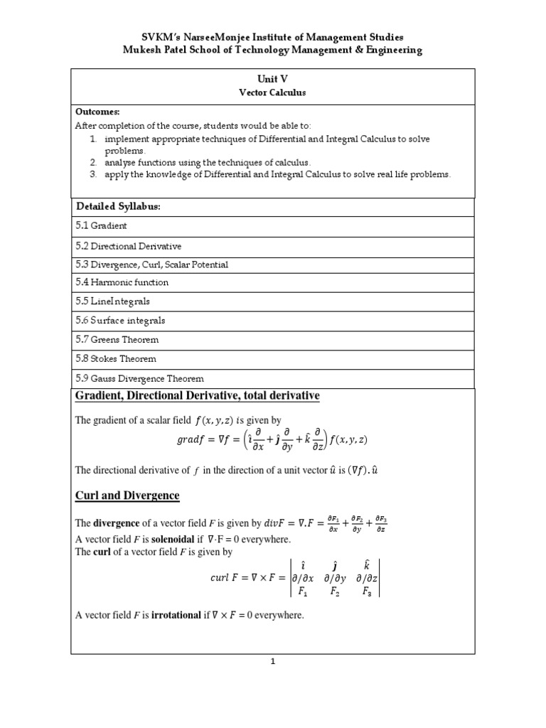 Unit 5 Sessionwise Problems Pdf Integral Divergence 