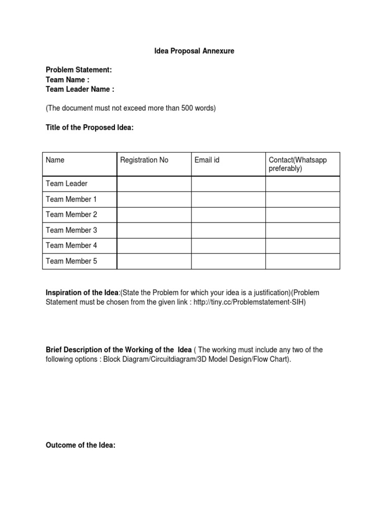 2 Idea Submission Format | PDF