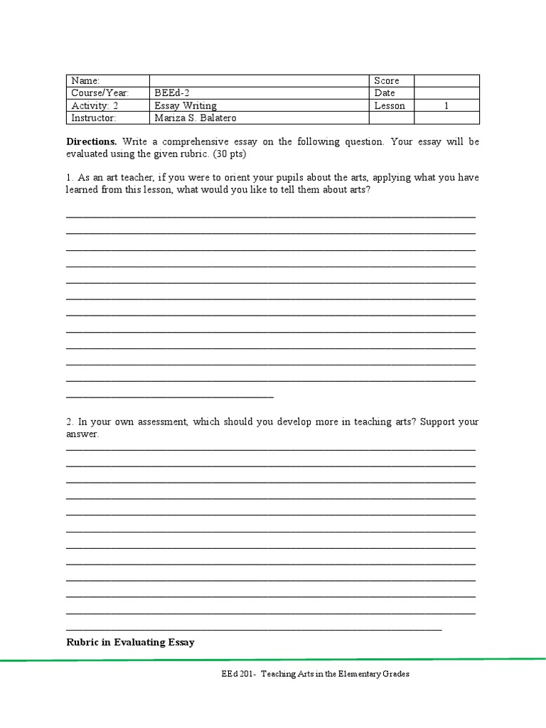 Activity 2 Esssay Writing | PDF