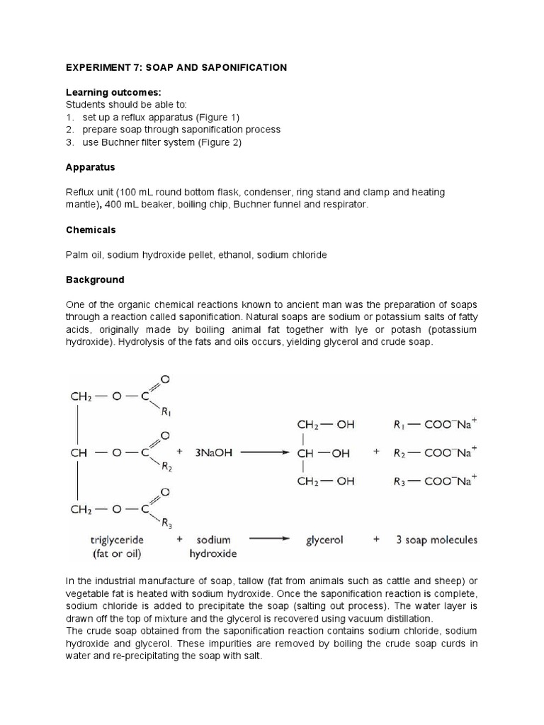 Saponification: Soap Making Experiment | PDF | Sodium Hydroxide | Soap
