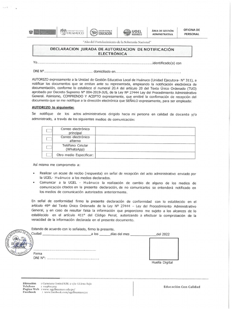 Declaracion Jurada Persona Natural 2024