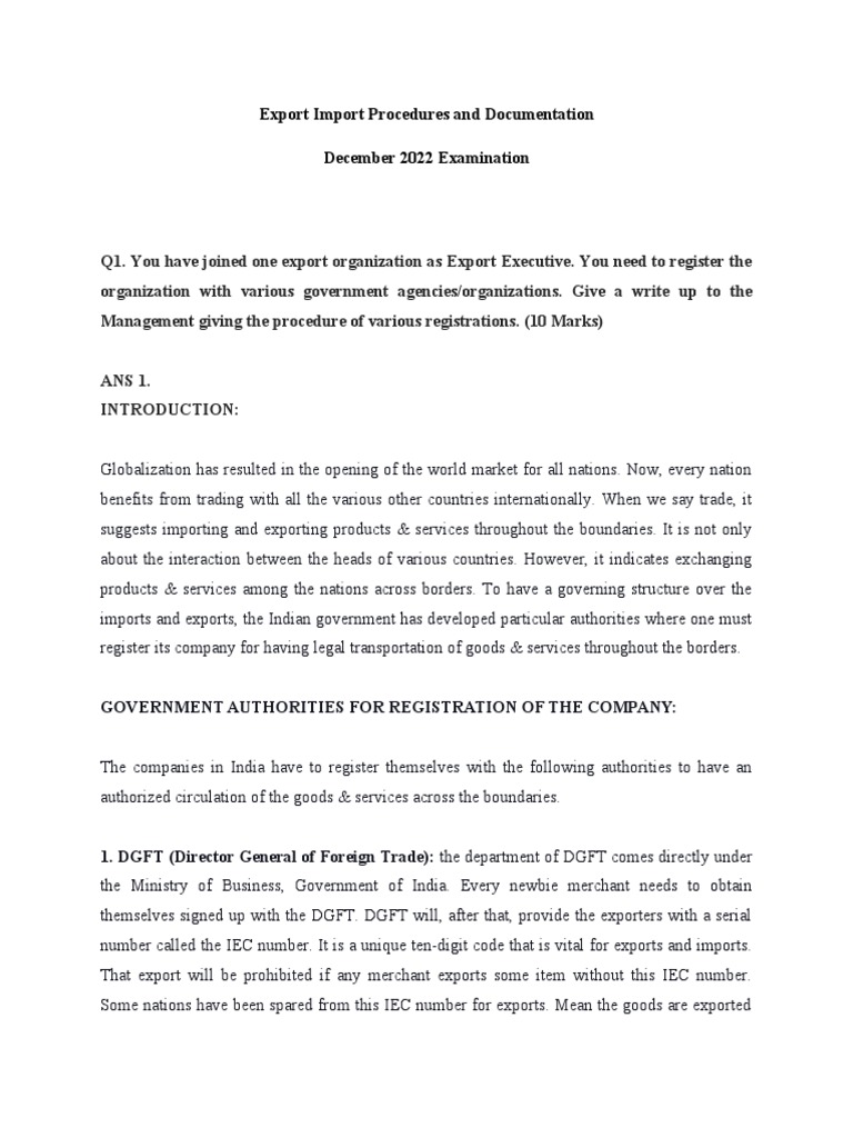 Export Import Procedures And Documentation Dec 2022 Pdf Letter Of Credit Business