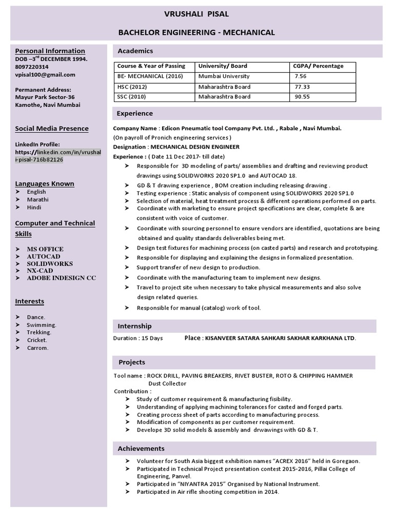 Resume Vrushali | PDF