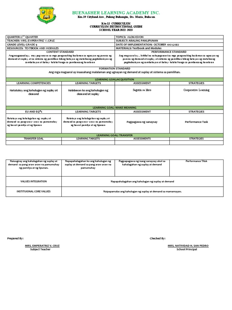 Learning-Plan-for-PEAC AP9 | PDF