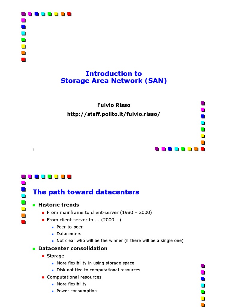 Storage Area Network SAN | PDF | Computer Network | Ethernet