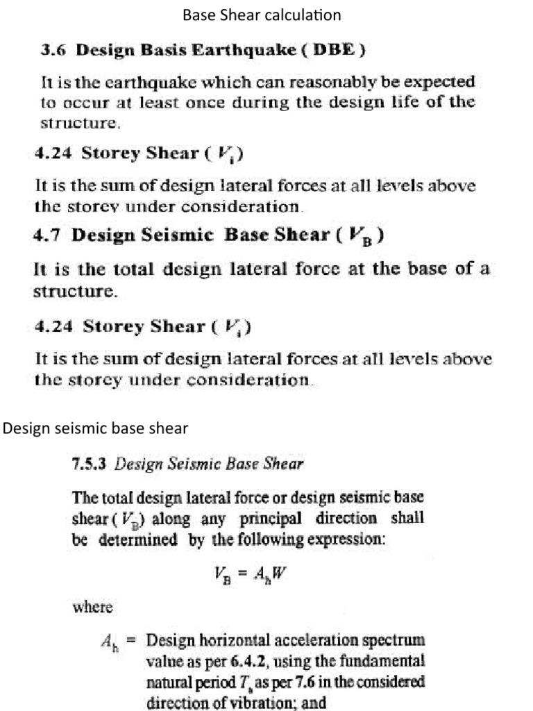 Base Shear Calculation | PDF