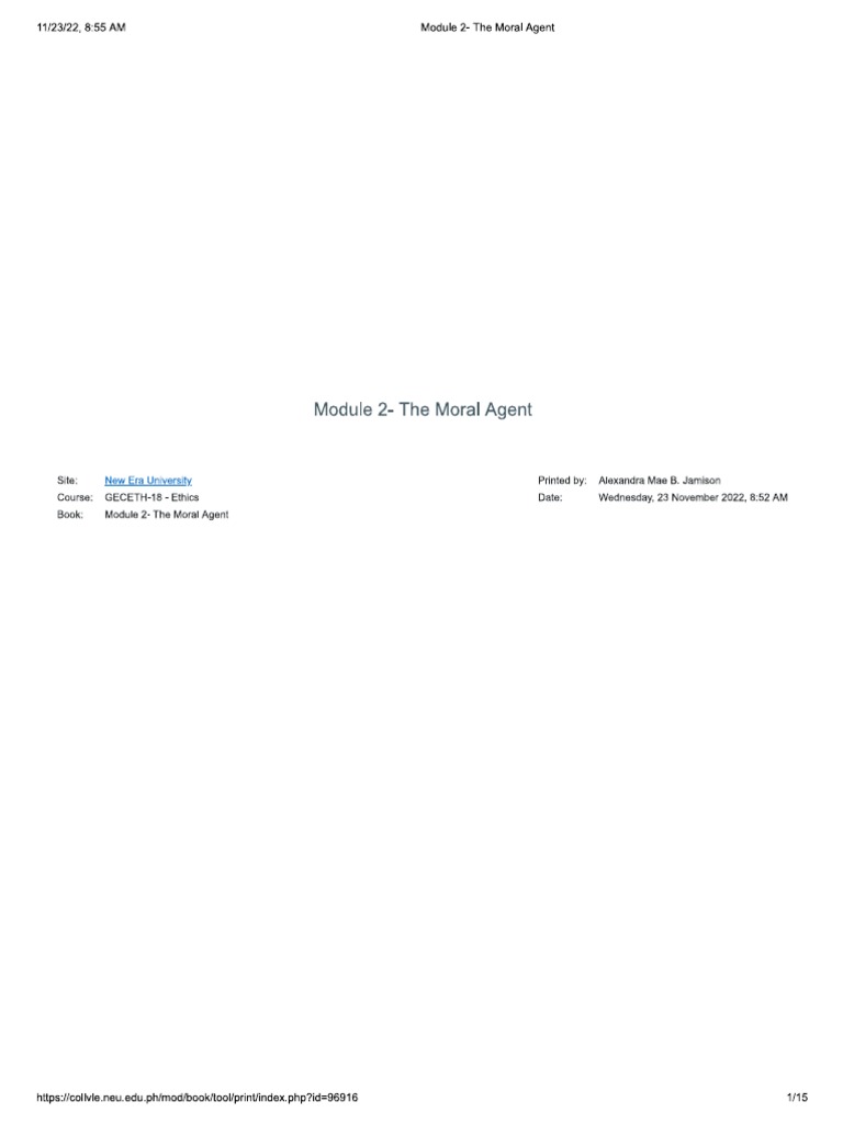 Module 2 - The Moral Agent | PDF