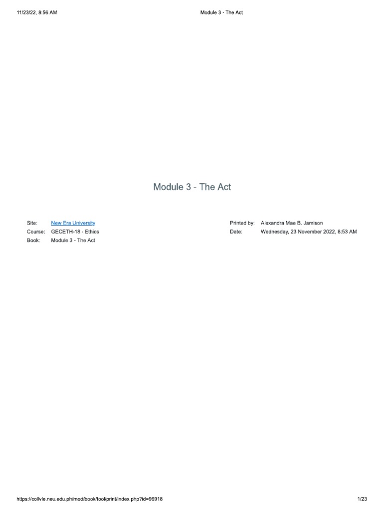 Module 3 - The Act | PDF