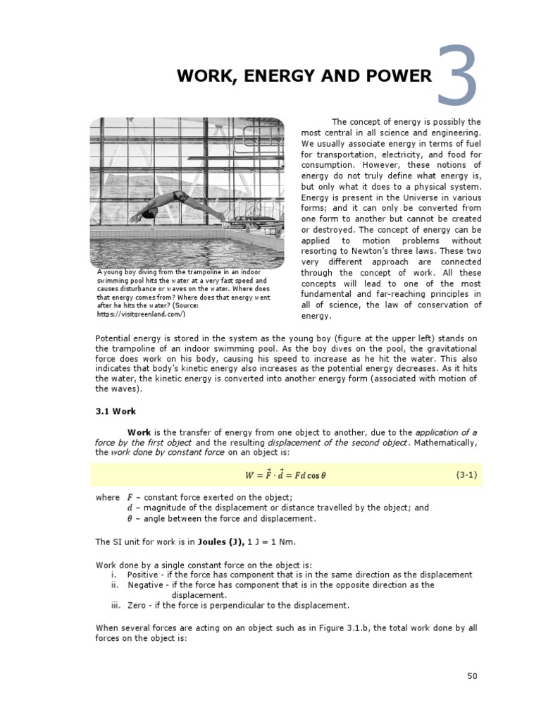Chapter 3 - Work Energy and Power | PDF | Force | Potential Energy