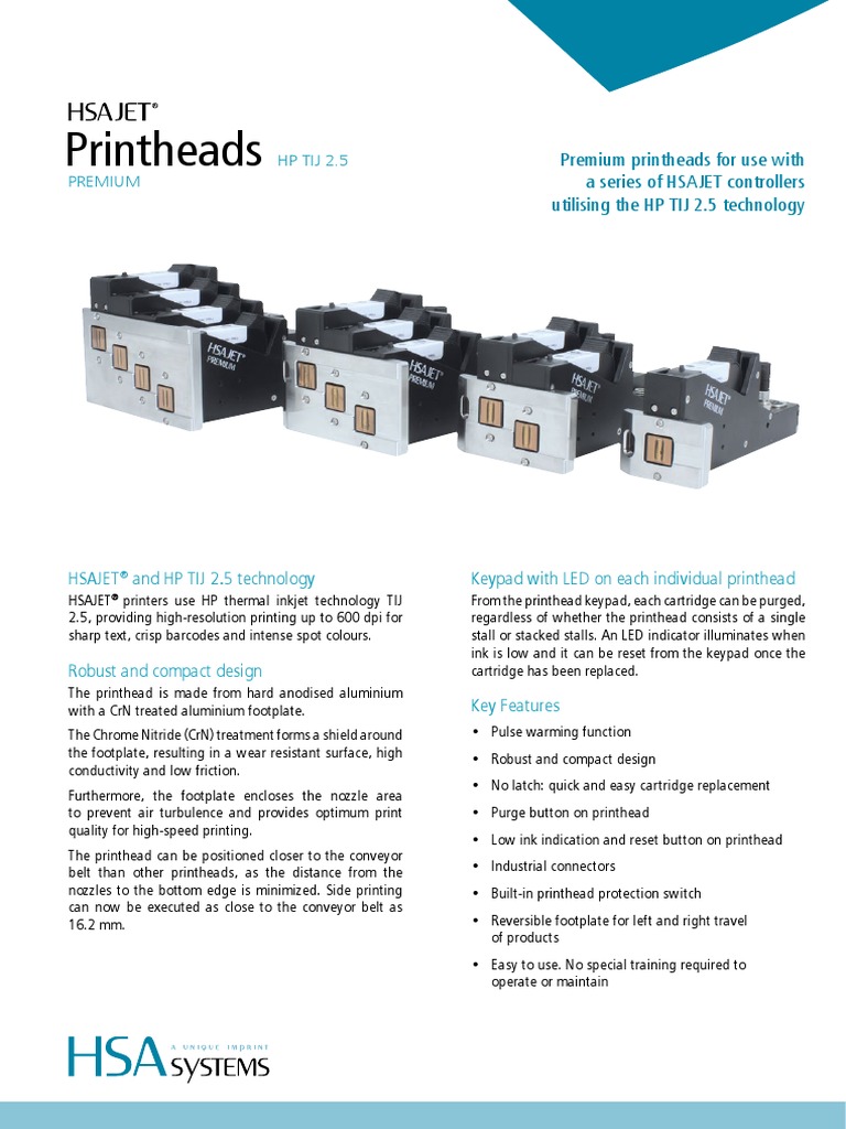 212-03en Hsajet Printheads Premium | PDF | Electrical Connector | Printer (Computing)