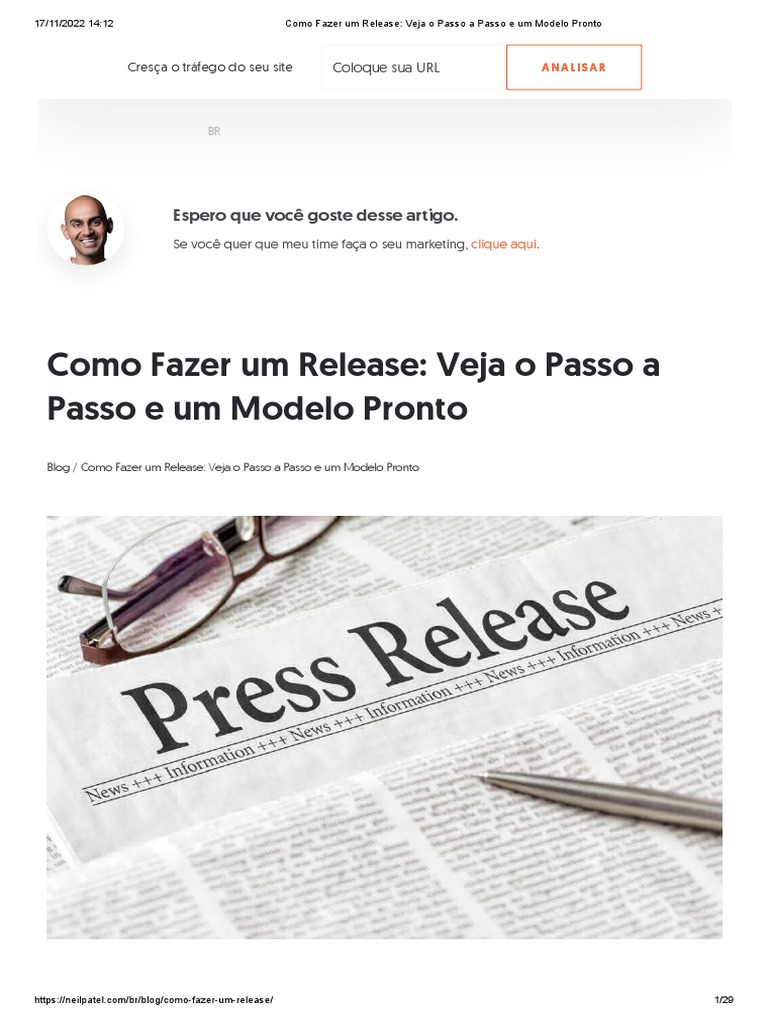Como Fazer Um Release - Veja o Passo A Passo e Um Modelo Pronto | PDF ...