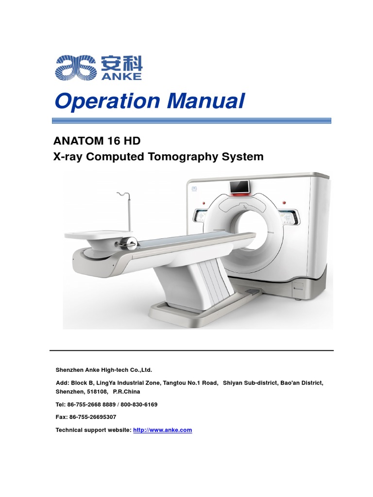 ANATOM 16HD ClearView Operation Manual | PDF | Ct Scan | Computing