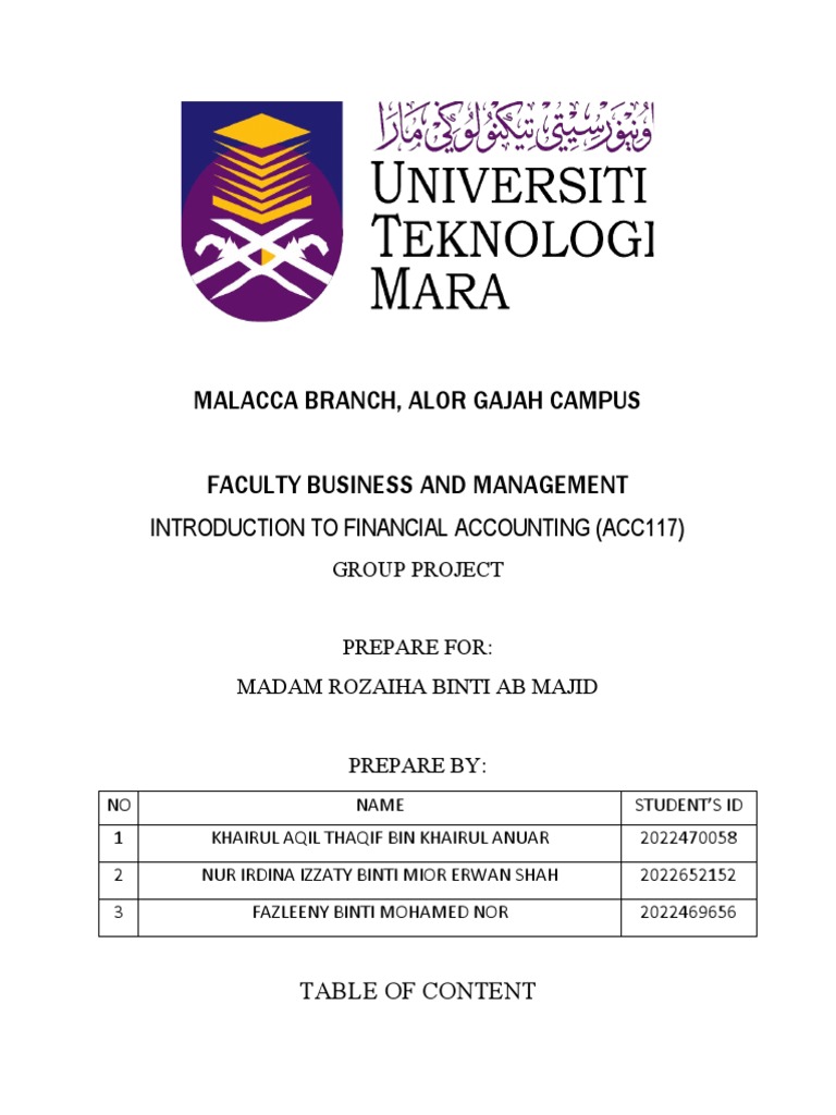 Acc117 Group Project | PDF | Invoice | Service Industries