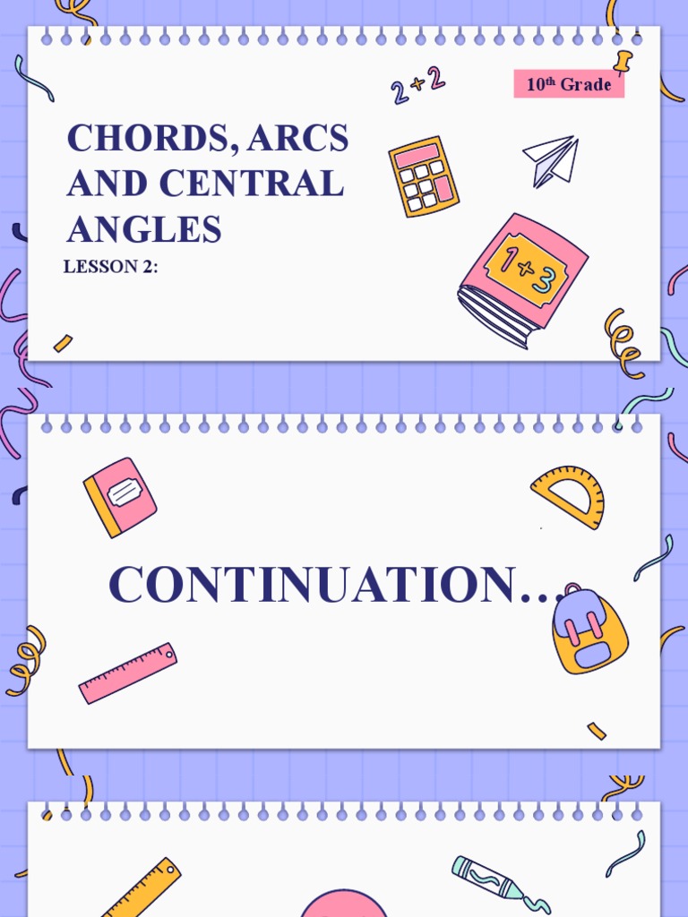 Lesson 2.1 Chords Arcs and Central Angles | PDF | Area | Circle