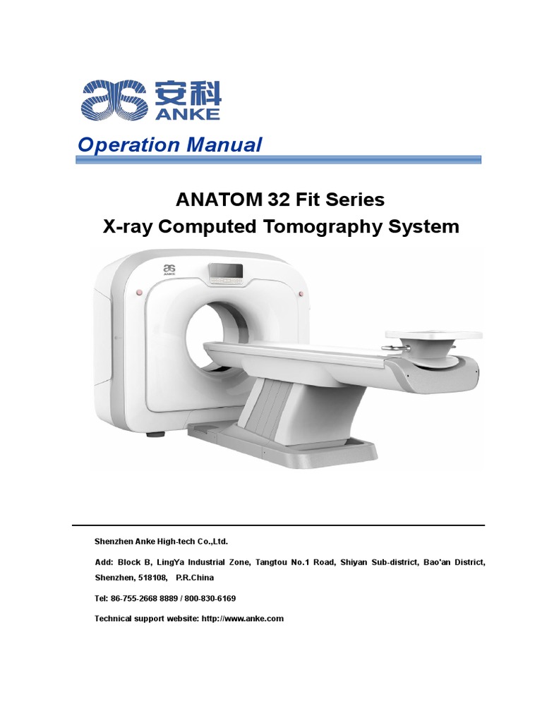 ANATOM 32fit ClearView Operation Manual | PDF | Ct Scan | Image Scanner