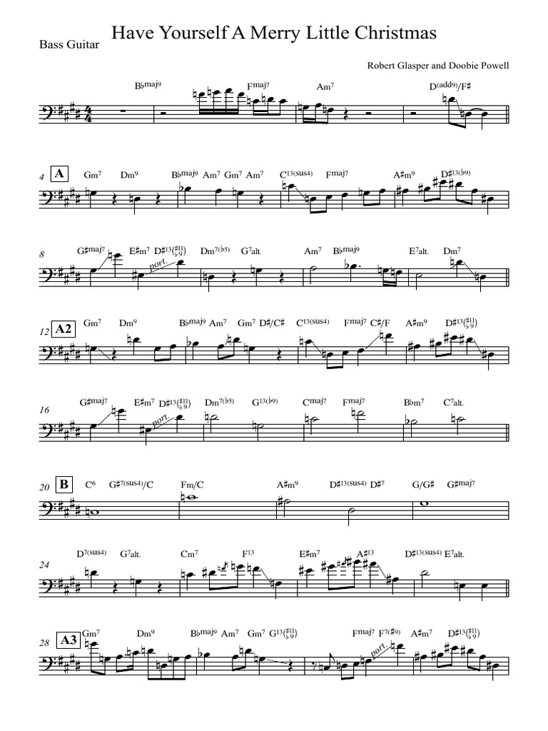 Have Yourself A Merry Little Christmas - Bass Guitar | PDF