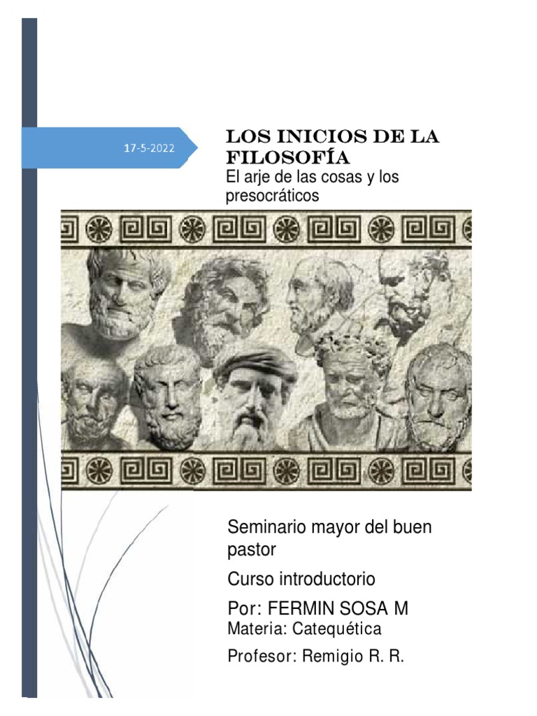 El Arjé en los Presocráticos Griegos | PDF | Filosofía griega antigua ...