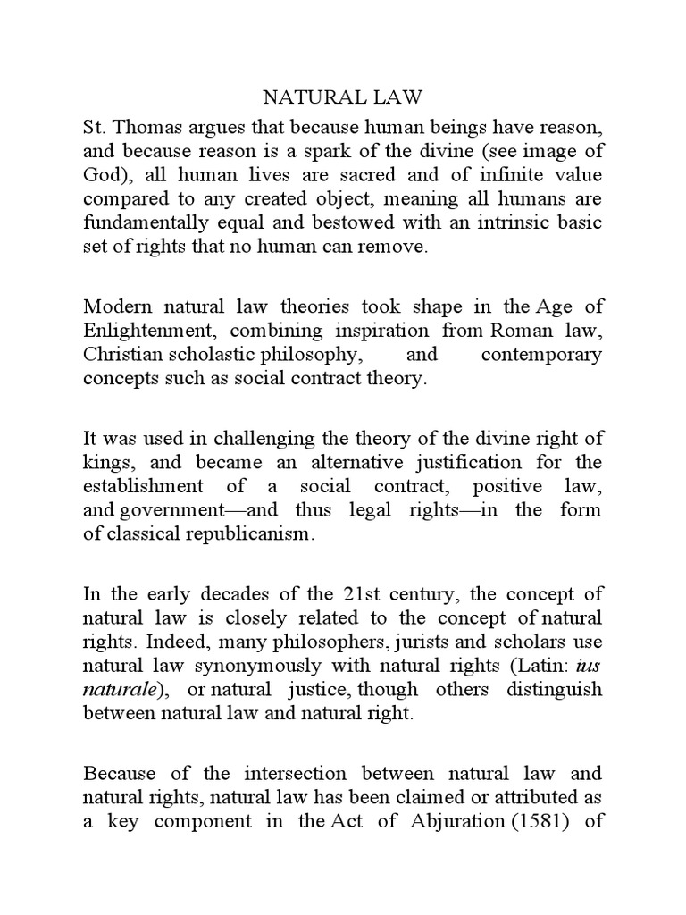 Natural Law. Theory | PDF