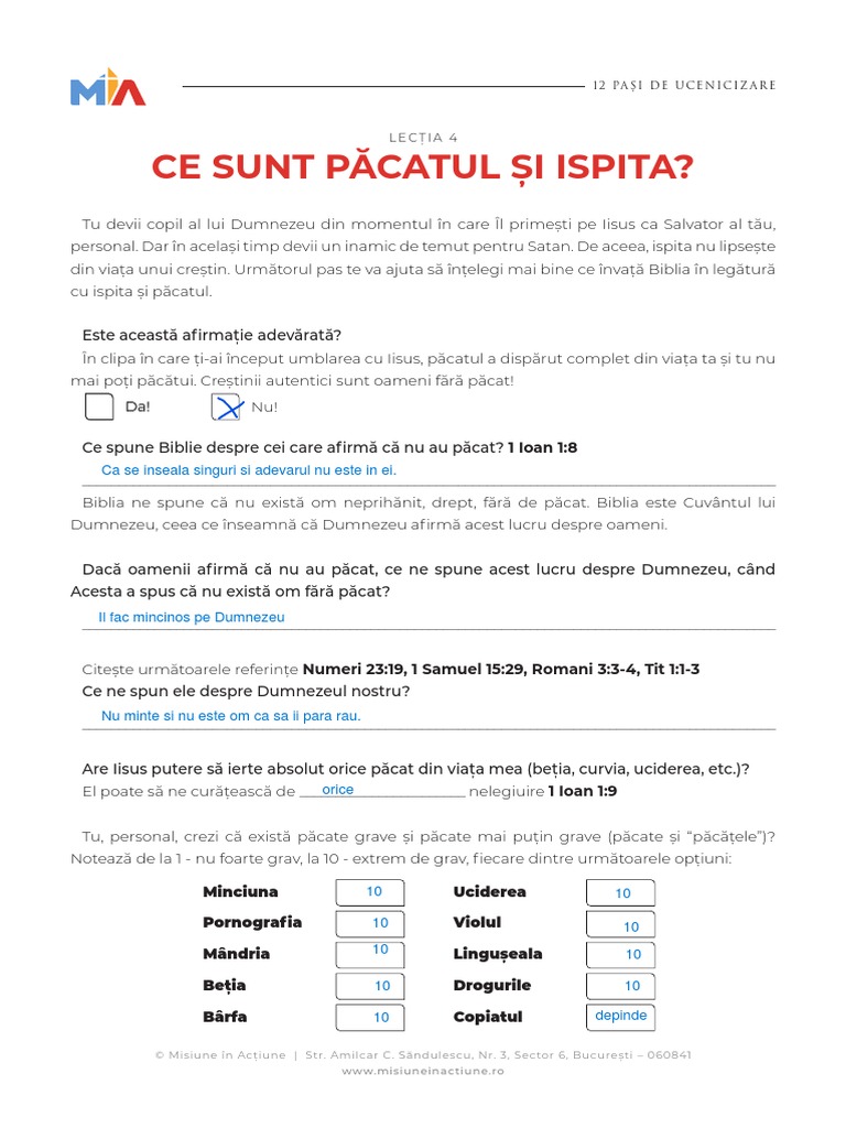 Ce Sunt Păcatul Si Ispita | PDF