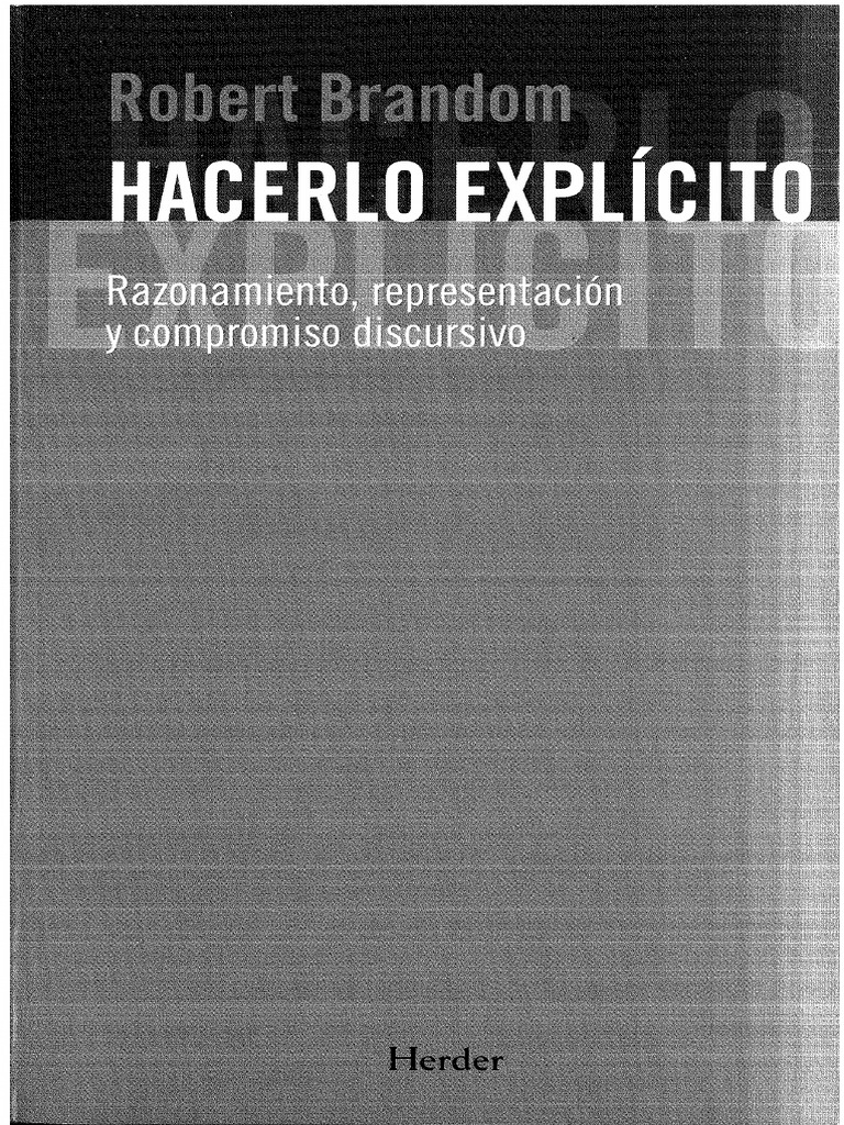 Brandom, Robert - Hacerlo Explícito | PDF