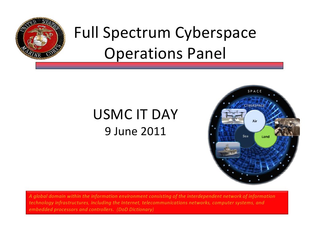 United States Marine Corps - Full Spectrum Cyberspace Operations Panel ...