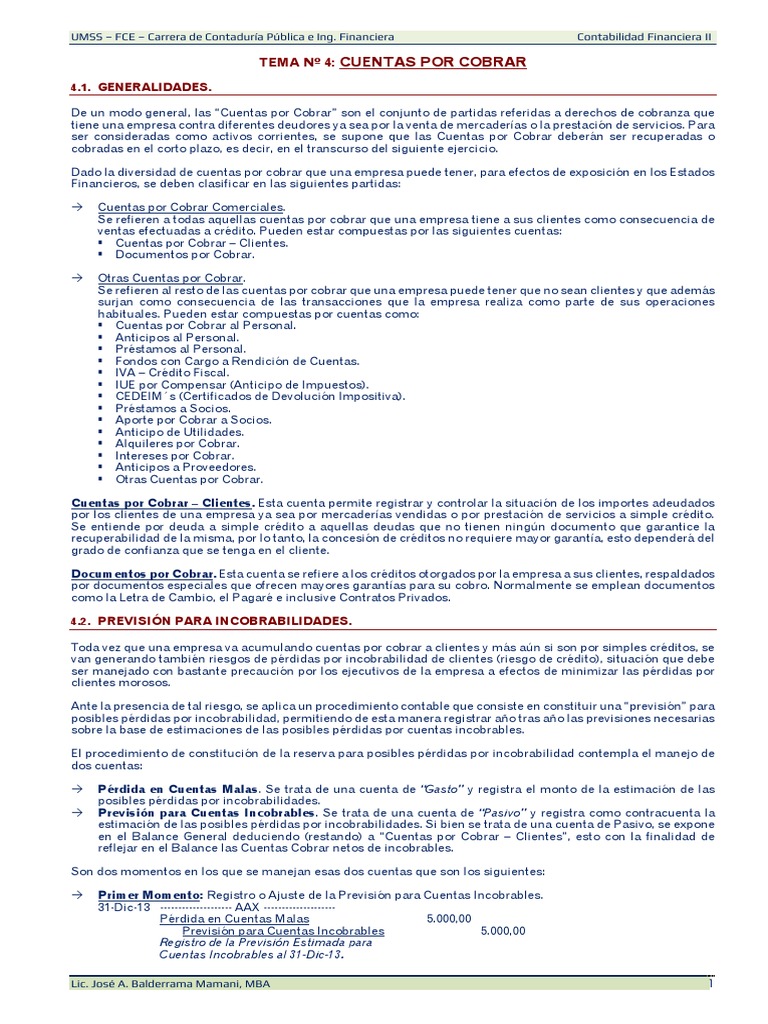 04a - Cuentas Por Cobrar | PDF | Contabilidad | Business