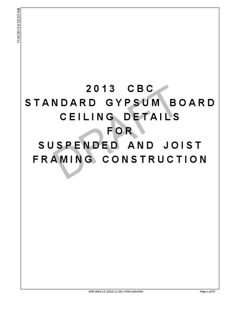 Standard Gypsum Board Ceiling Details | PDF | Framing (Construction ...