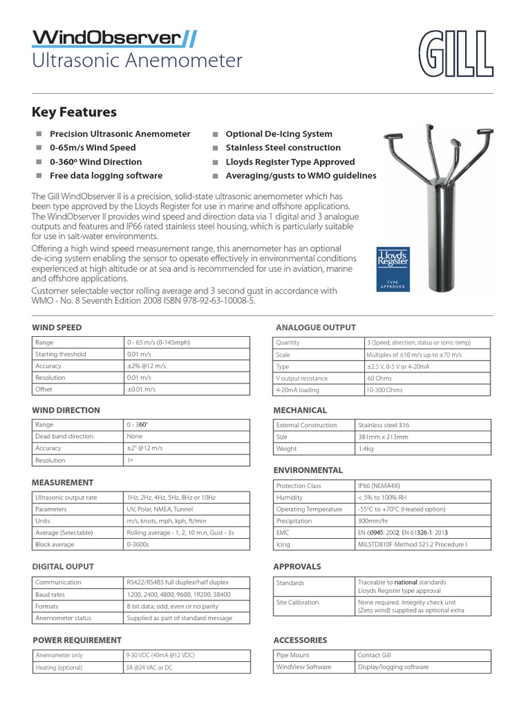 WindObserver II | PDF | Wind Speed | Wound