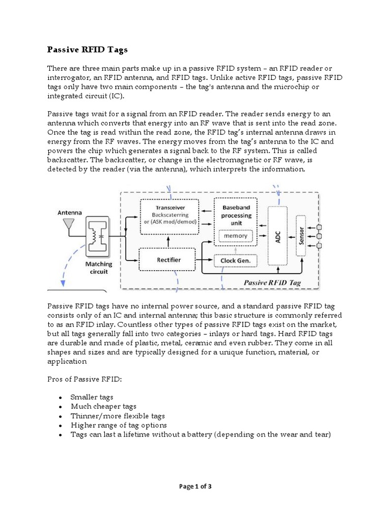 Active and Passive RFID Tags | PDF | Radio Frequency Identification ...