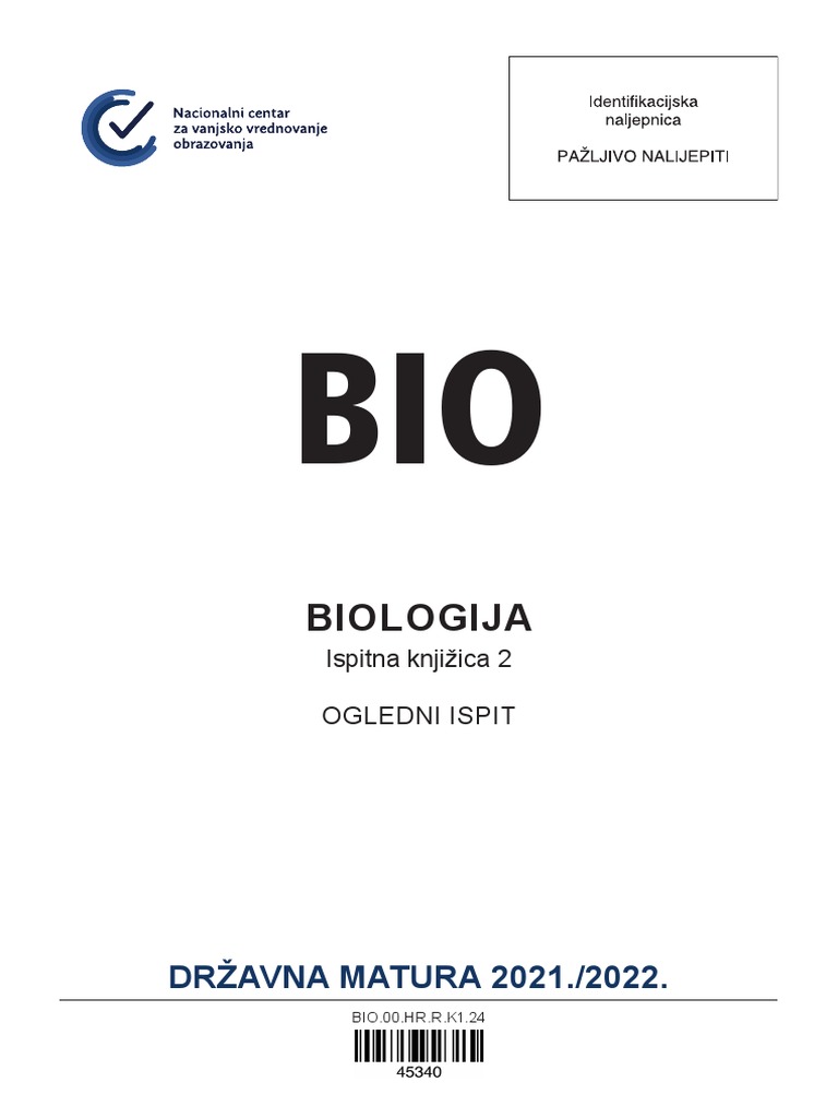 Bio - Ogledni Ispit Ik2 | PDF