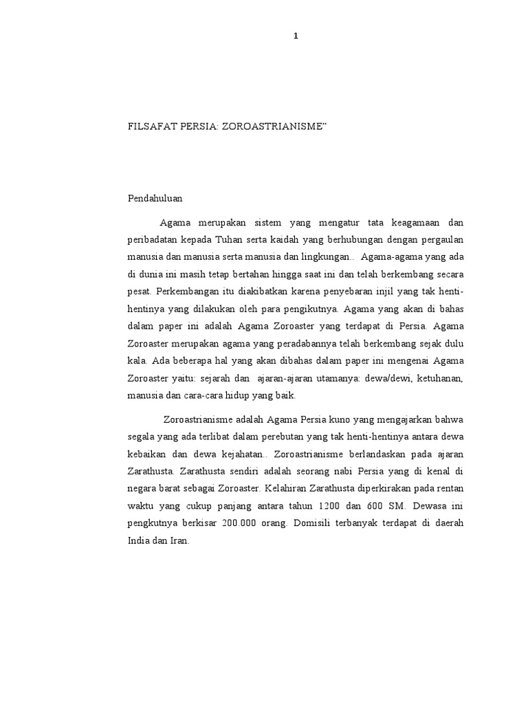 Zoroastrianisme: Agama Kuno Persia | PDF | Ilmu Sosial | Filsafat