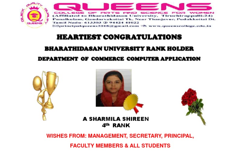 CA Sharmila 4th Rank | PDF