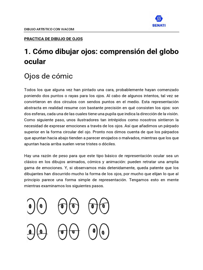 Practica - Dibujo de Ojos | PDF | Ojo | Perspectiva (Gráfica)