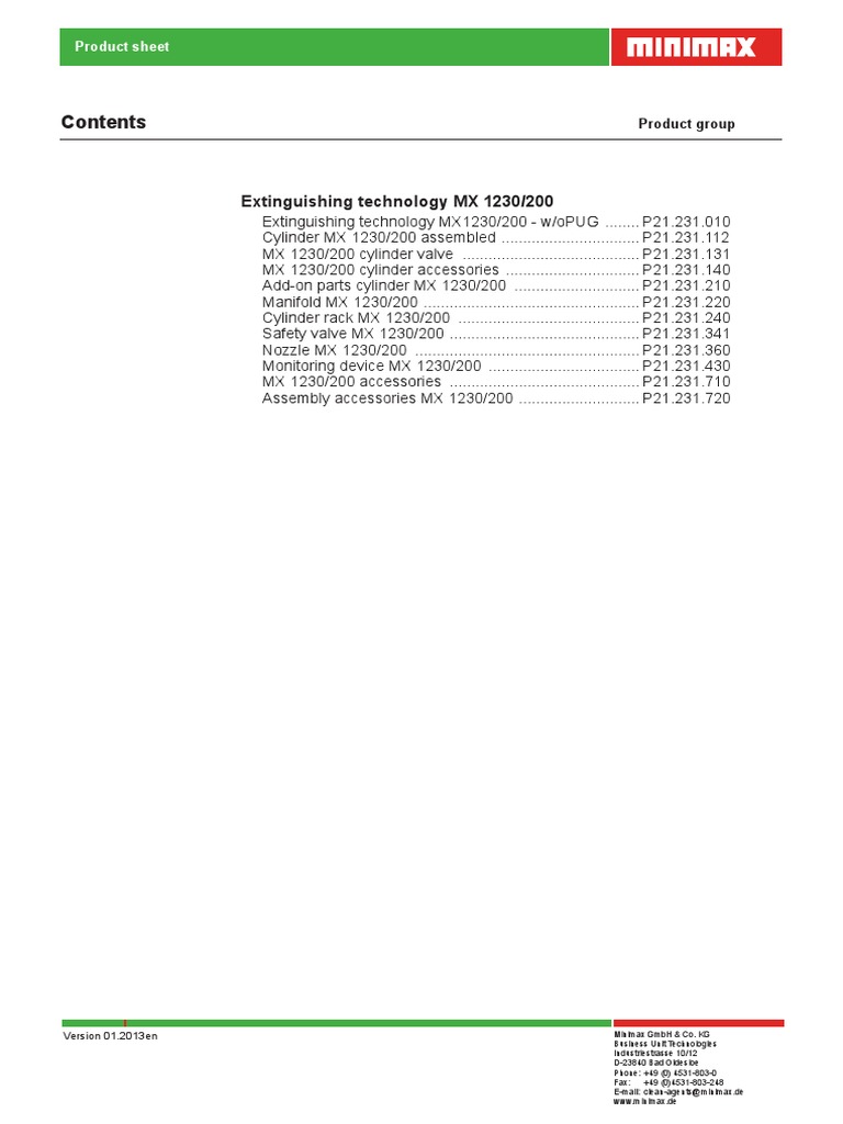 MX200 Product Datasheet | PDF | Fires | Nitrogen