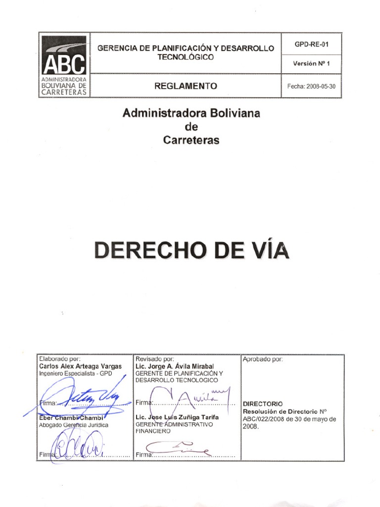 Reglamento Derecho de Via Gpd-Re-01 | PDF